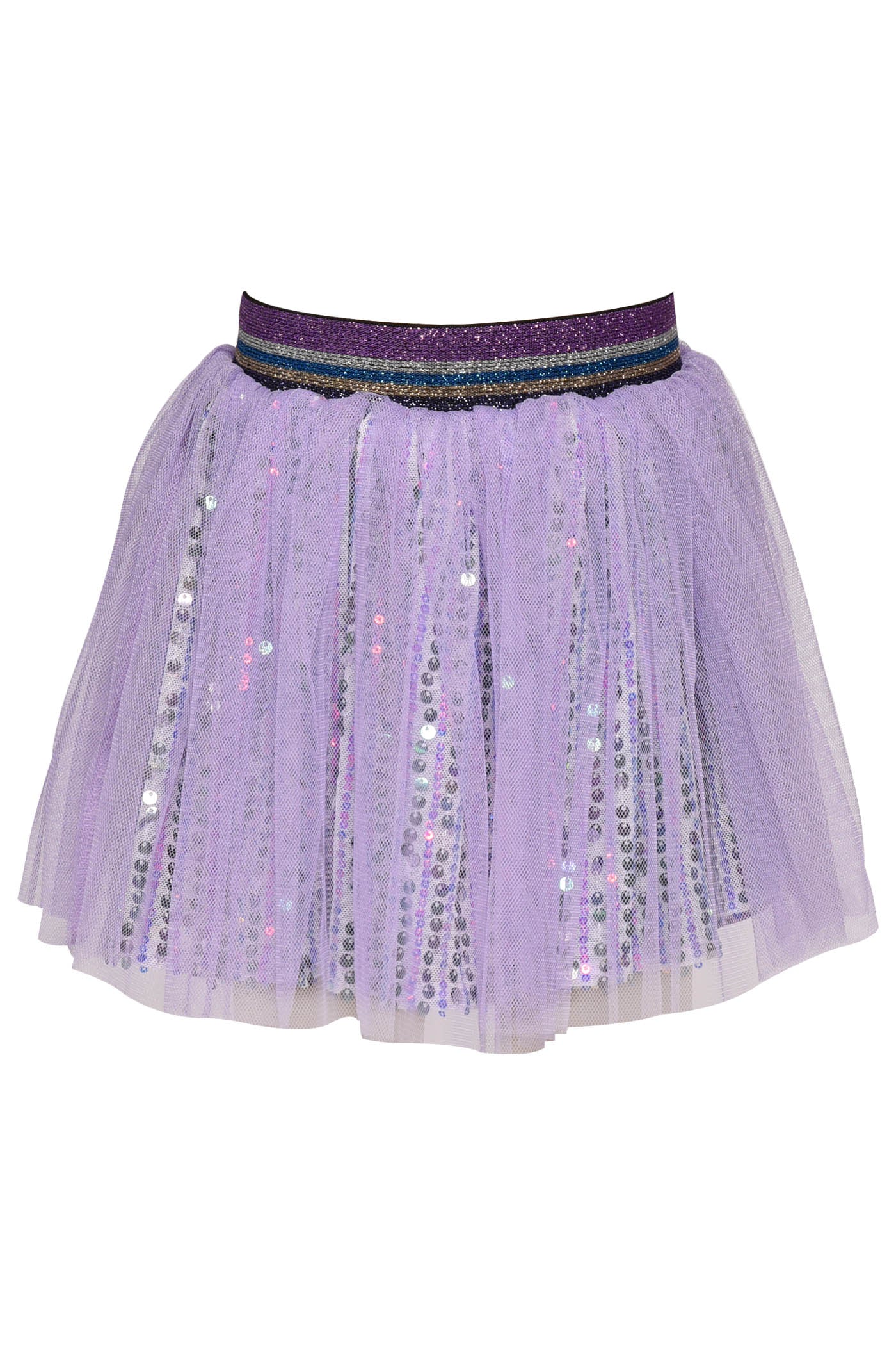 Little Girl’s Sequin Mesh Overlay Metallic Elastic Waistband Tutu Skir ...